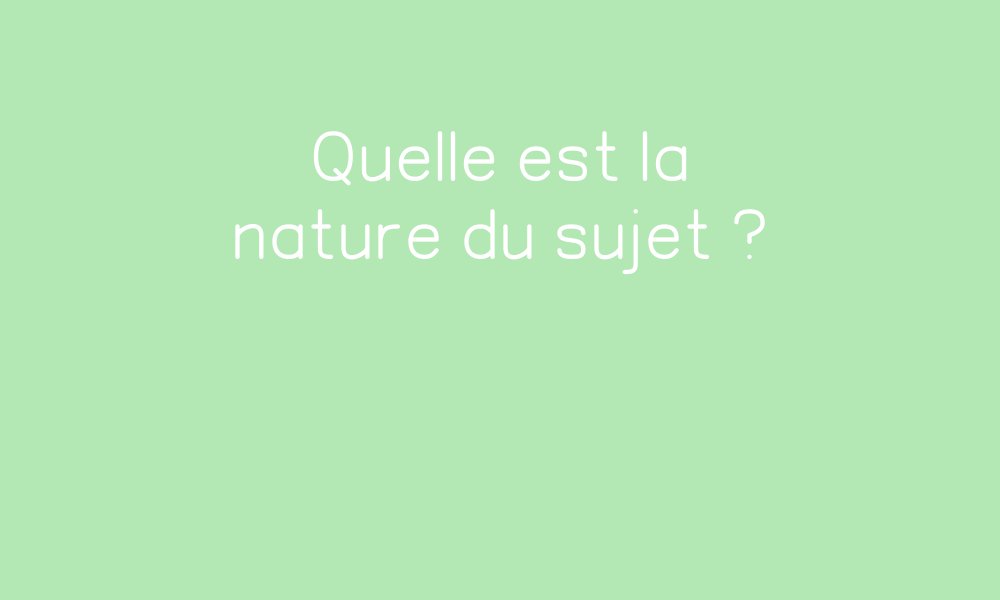 Quelle est la nature du sujet ? – Cycle 3 par Pass-education.fr ...